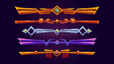 Golden Fantasy Game Border Ui Button Frame Design Stock Vector Illustration Of Empty Frame