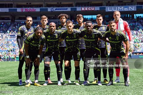 Columbus Crew Pose For A Starting Xi Photo Before A Game Between