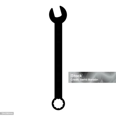 렌치 육각형 스패너 핸드 툴 메카닉 엔지니어 계측기 아이콘 블랙 컬러 벡터 일러스트 플랫 스타일 이미지 강철에 대한 스톡 벡터 아트 및 기타 이미지 Istock