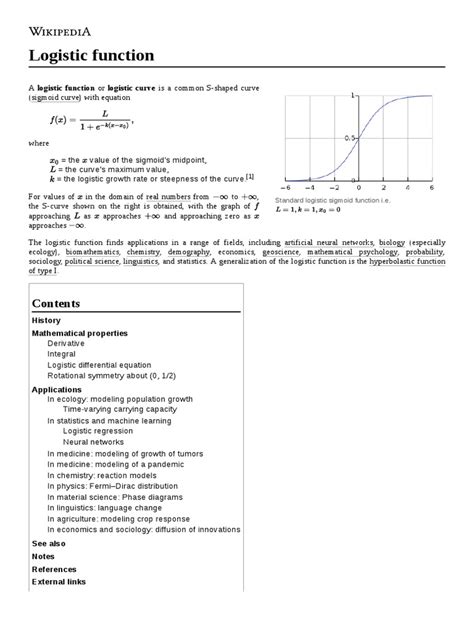 Logistic Function History Mathematical Properties Pdf Logistic