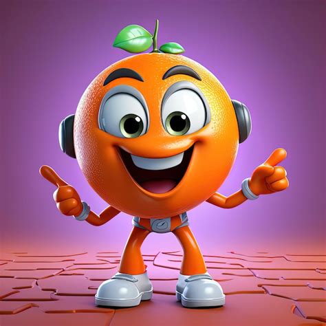 Premium Photo Orange Cartoon Character Holding Orange