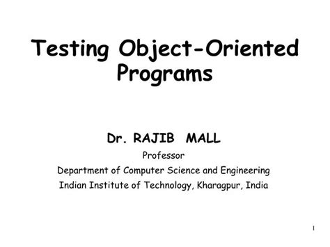 Ppt Testing Object Oriented Programs Powerpoint Presentation Free