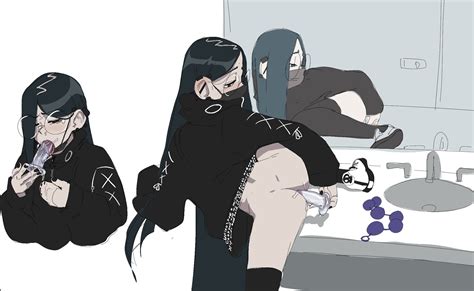 Rule 34 1girls Anal Beads Anal Insertion Ass Bathroom Bottomless Dildo Dildo Mask Dress