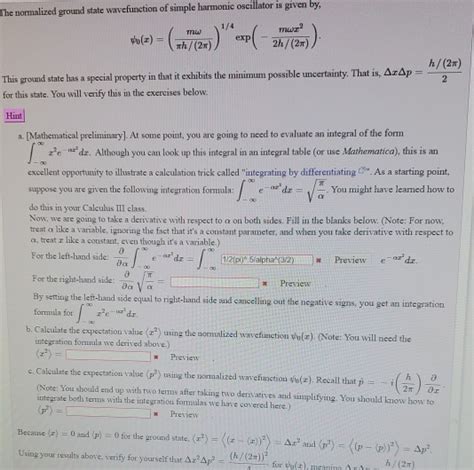 Solved The Normalized Ground State Wavefunction Of Simple