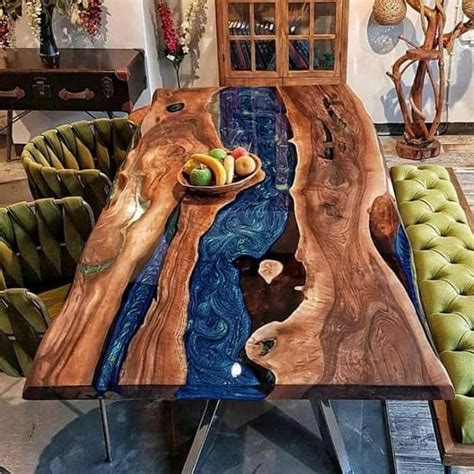Acacia Wood Epoxy Resin Table River Design Handmade Home Decor Etsy