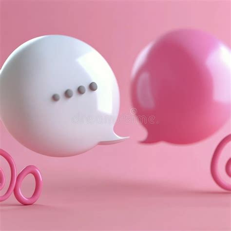 Heart Shaped Speech Bubbles In Pink And White On A Soft Background Stock Image Image Of