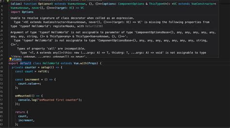 [v8] options decorator without arguments · issue 483 · vuejs vue class