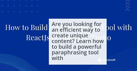 React Jobs On Linkedin How To Build A Paraphrasing Tool With Reactjs