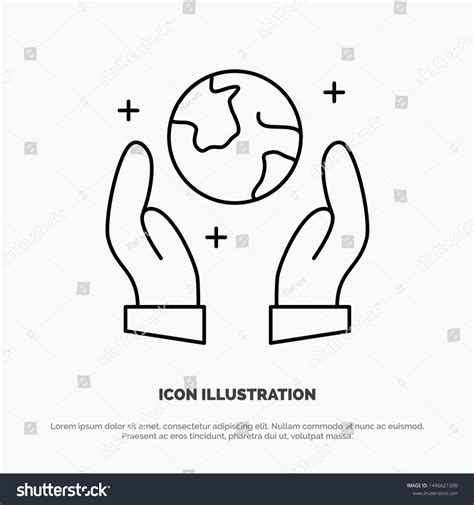 Earth Saving Eco Protection Guarder Line Stock Vector Royalty Free 1446621500 Shutterstock