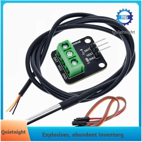 [quietnight Ph] Ds18b20 Temperature Sensor Module Kit Waterproof 100cm Digital Sensor Cable
