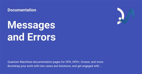messages and errors documentation