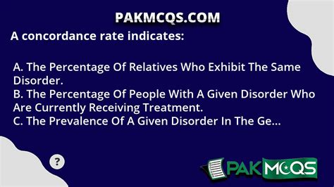 A Concordance Rate Indicates PakMcqs