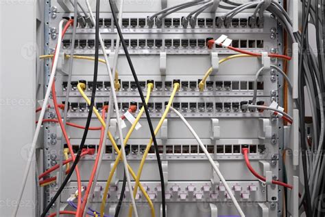 Network Technology Multiple Colorful Cables In An IT And Server Room 19792700 Stock Photo At