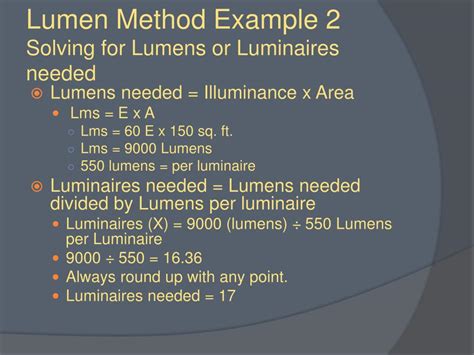 Ppt Lighting Calculations Powerpoint Presentation Free Download Id