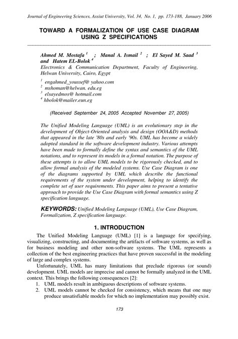 Pdf Toward A Formalization Of Use Case Diagram Using Z Specifications
