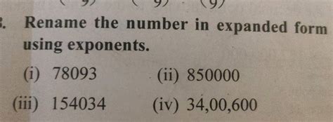 Rename The Number In Expanded Form Using Exponents Filo