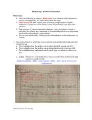 Copy Of Probability ProblemSet 4 Pdf Probability Written Problem Set
