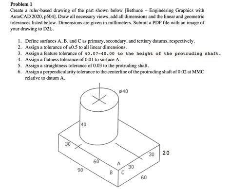 Solved Texts Problem 1 Create A Ruler Based Drawing Of The Part Shown
