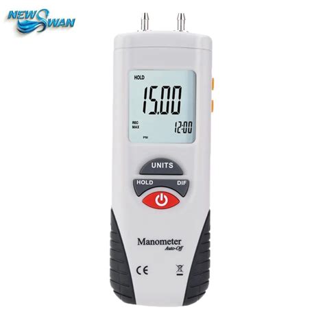 Digital Manometer Dual Port Air Pressure Meter Pressure Gauge HVAC Gas ...