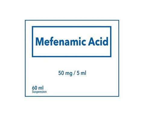 Pharmaceutical Syrup Mefenamic Acid Oral Suspension 50 Mg For Clinical