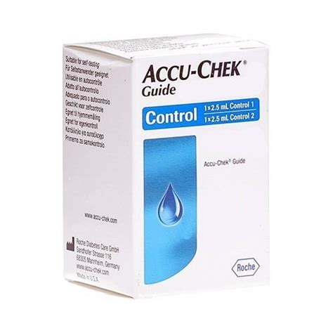 Accu Chek Guide Control Solution 2 5ml Bottles Box Contains Control 1