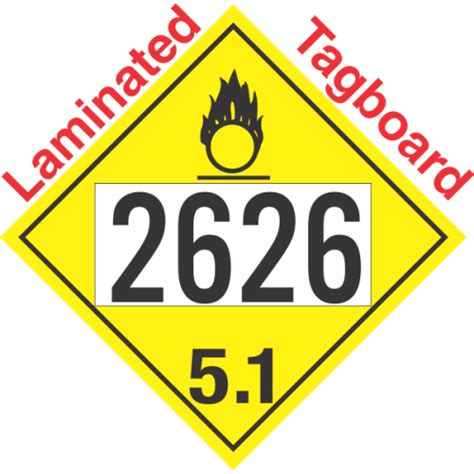 Oxidizer Class 51 Un2626 Tagboard Dot Placard