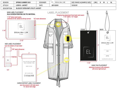 Professional Tech Pack For Knit And Woven Jacket On Behance Tech Pack