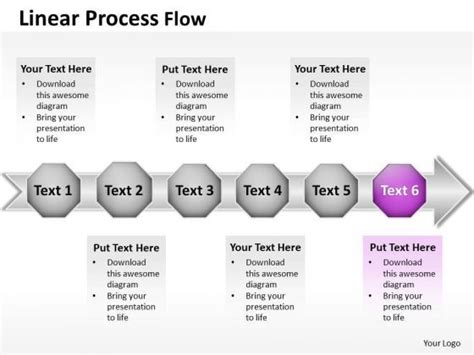 Ppt Linear Flow PowerPoint Theme Actions Process Templates