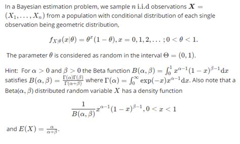 Solved In A Bayesian Estimation Problem We Sample Ni I D Chegg Com