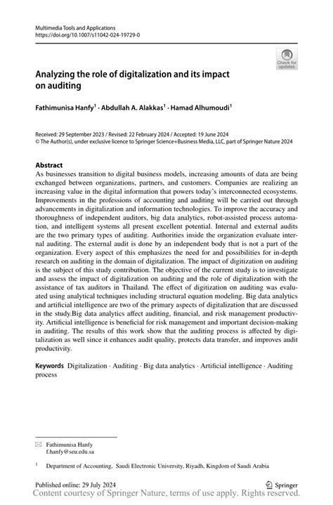 Analyzing The Role Of Digitalization And Its Impact On Auditing