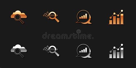 Set Search Cloud Computing Data Analysis Pie Chart Infographic And Icon Vector Stock Vector