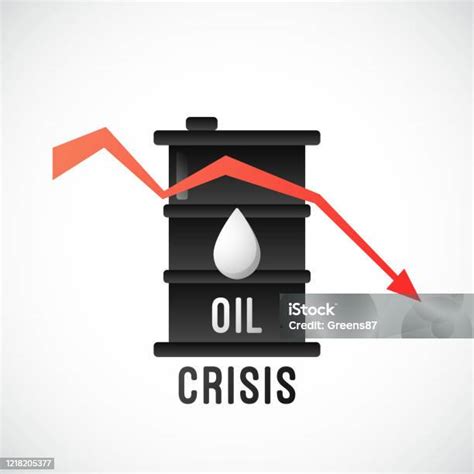 유가 하락을 보여주는 배럴과 빨간색 아래쪽 화살표가있는 석유 위기 플랫 디자인 스톡 벡터 일러스트레이션입니다 0명에 대한 스톡 벡터 아트 및 기타 이미지 Istock
