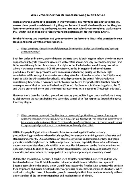 Francesca Wong Guest Lecture Worksheet Week 2 Tutorial Week 2
