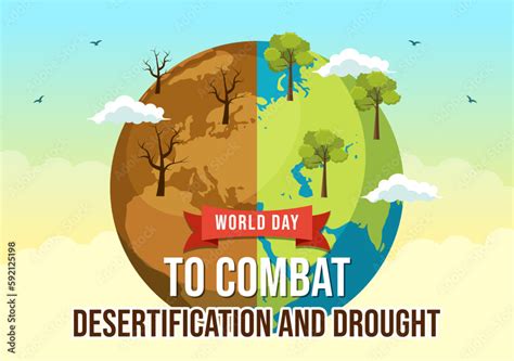 World Day To Combat Desertification And Drought Vector Illustration