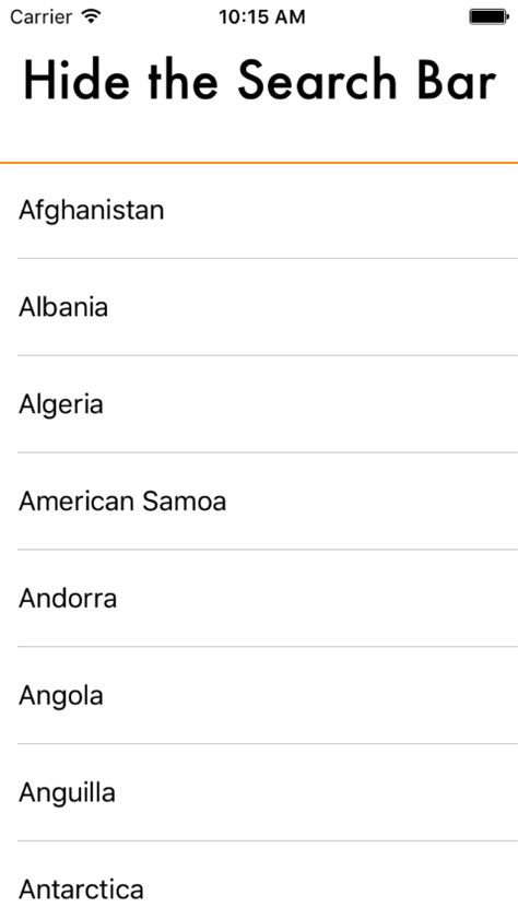 Ios Hide UISearchBar In Swift Stack Overflow