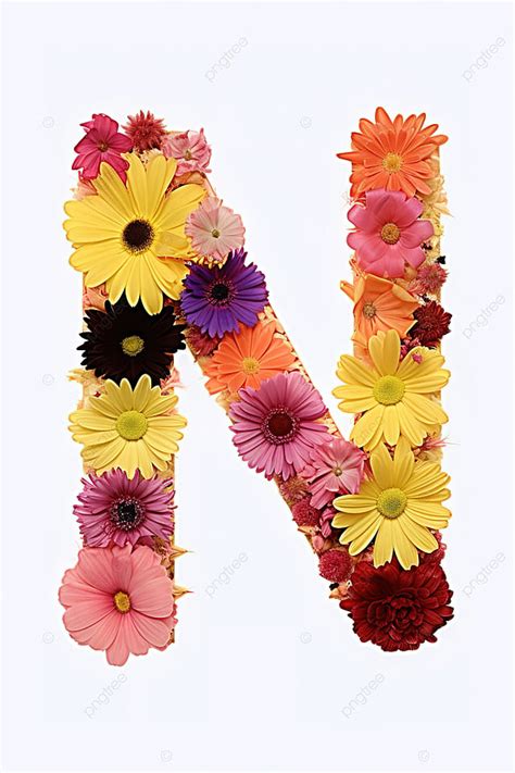 꽃으로 만든 편지 N 배경 배경 화면 및 일러스트 무료 다운로드 Pngtree