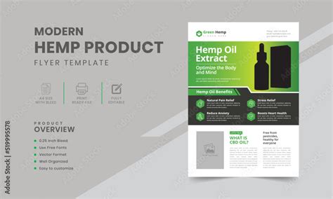 Hemp Product Flyer Template Hemp Product Brochure Cannabis Flyer