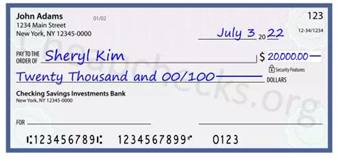 How To Write A Check For 20000 Dollars Cheap Checks