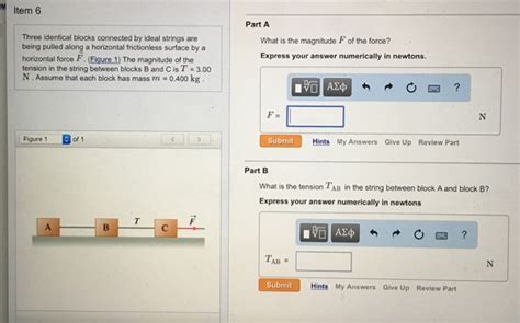 solved three identical blocks connected by ideal strings are