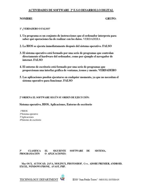 Actividades De Software De La 1 10 De Sara Argumánez Caravaca 2ºb Pdf Software De La