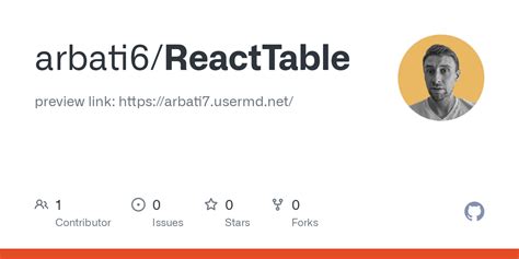 Github Arbati6reacttable Preview Link