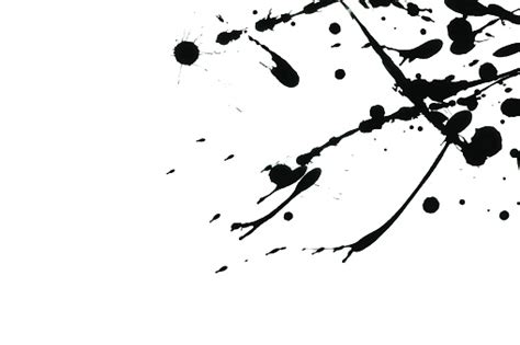 검은 잉크 또는 수채화 질감은 흰색 배경에 튀고 줄무늬 추상적인 수채화 0명에 대한 스톡 사진 및 기타 이미지 0명 개념 거친 Istock