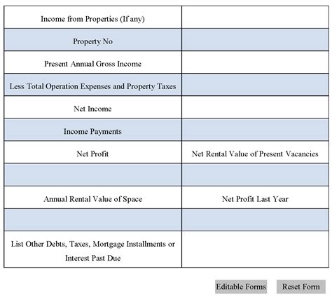 Asset Statement Form Editable Pdf Forms