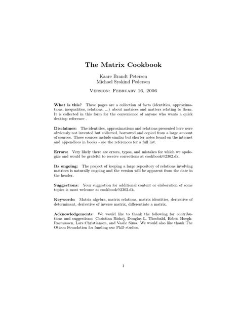 Matrix Formulas Pdf Matrix Mathematics Eigenvalues And Eigenvectors