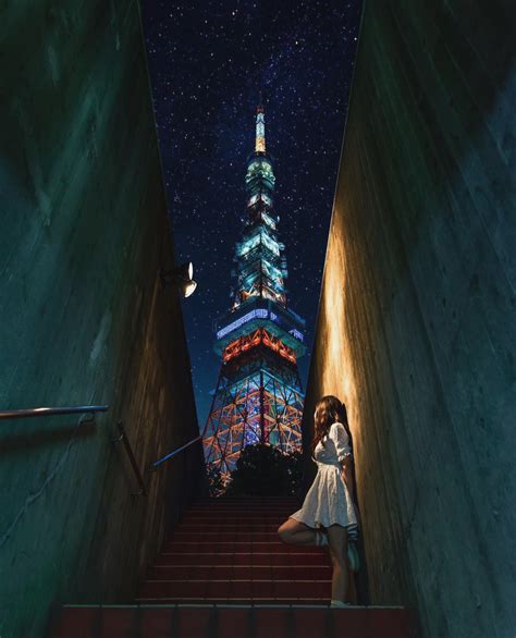 Япония красивое фото страны Телевизионная башня Токио девушка фото смешные