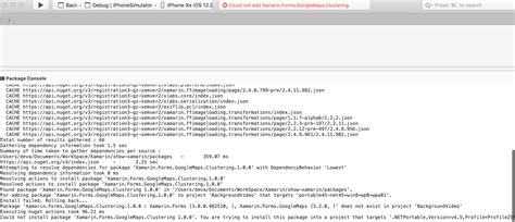 Xamarin Forms GoogleMaps Clustering Could Not Be Installed In Xamarin PCL Project Issue