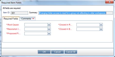 Required Defect Fields Dialog In The Defect Module Does Not Remember User Adjusted Size