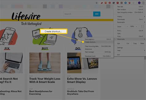 Create Web Page Shortcuts In Google Chrome For Windows