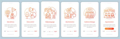 Public Speaking Skills Onboarding Mobile App Page Screen Vector Template Voice Control Body