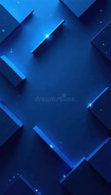 Deep Blue Geometric Shapes Sharp Angles Abstract Tech Backdrop Blue